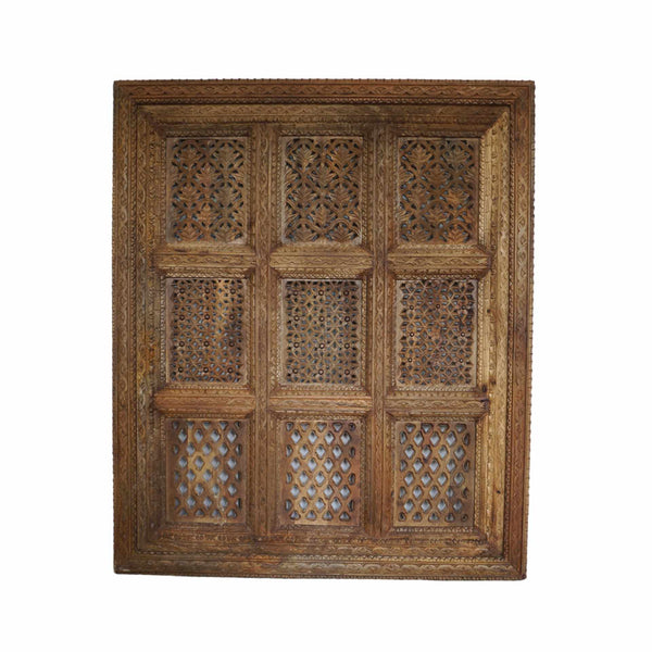 Heritage Hand-Carved Wooden Jali Wall Panel-Anticoarte – ANTICOARTE